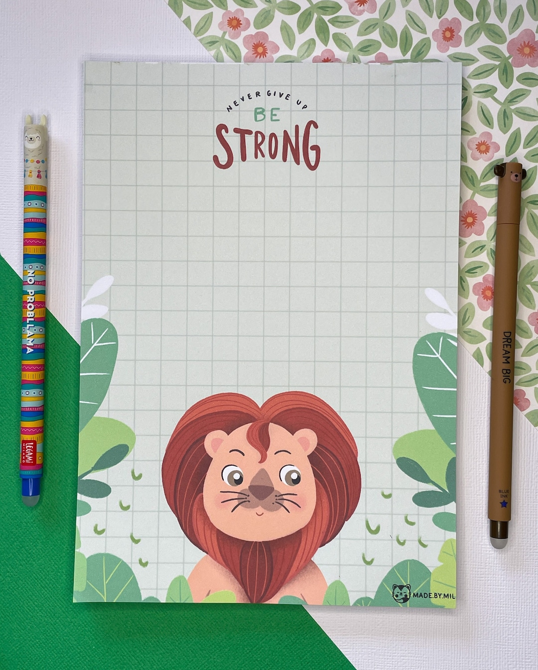 Notepad DIN A5, Little Lion, Writing Pad, Be Strong, Nice Gift, 30 ...