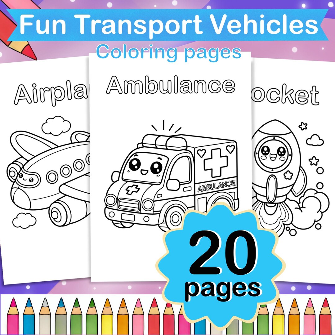 Fun Transport Vehicles Coloring Pages for Kids - Perfect for Learning ...