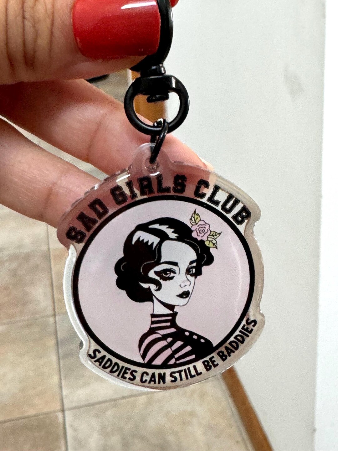 Saddies CAN Be Baddies Girls Club Keychain - Etsy