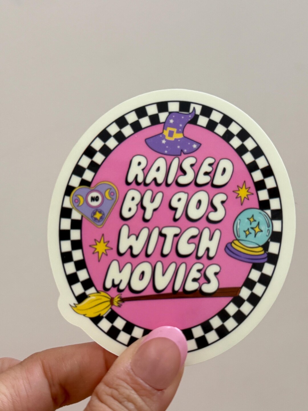 Raised by 90s Witch Movies Retro Glow in the Dark Sticker - Etsy
