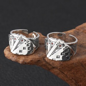 Poker Card Ring Card Silver Ring Luck Ring Minimal Ring - Etsy