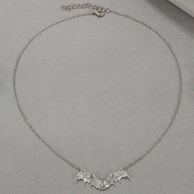 Black Bat Necklace Gothic Bat Necklace Halloween Necklace - Etsy