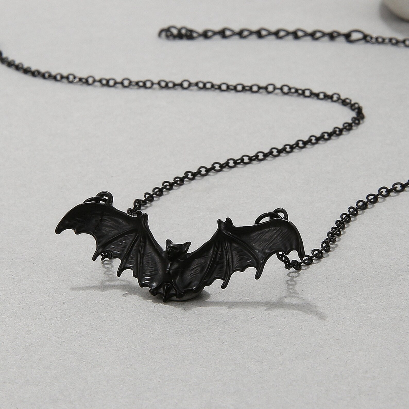 Black Bat Necklace Gothic Bat Necklace Halloween Necklace - Etsy