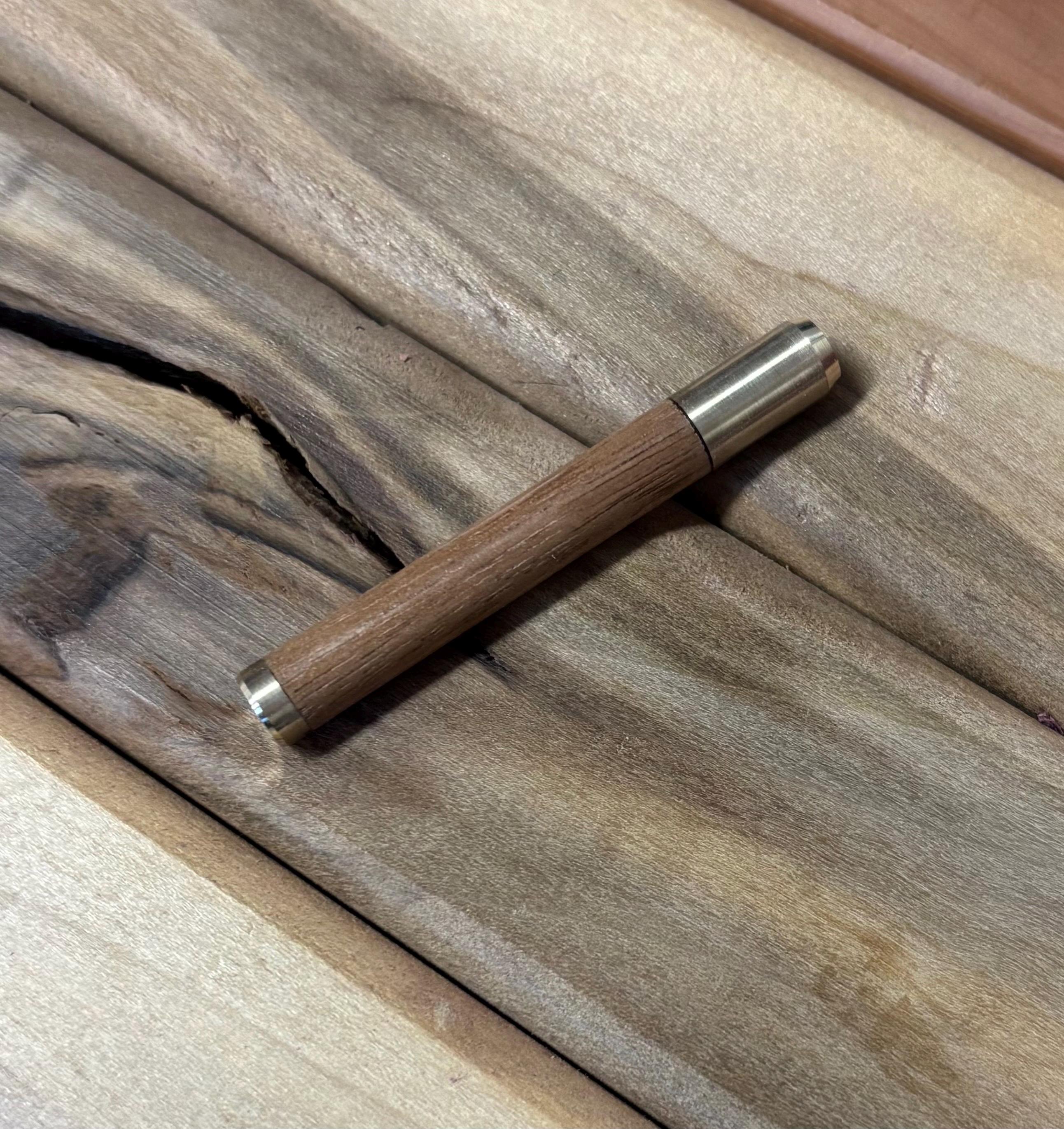 Black Walnut Wood & Brass Bat/one Hitter Pipe- Choice of 2.5" or 3" Bat ...