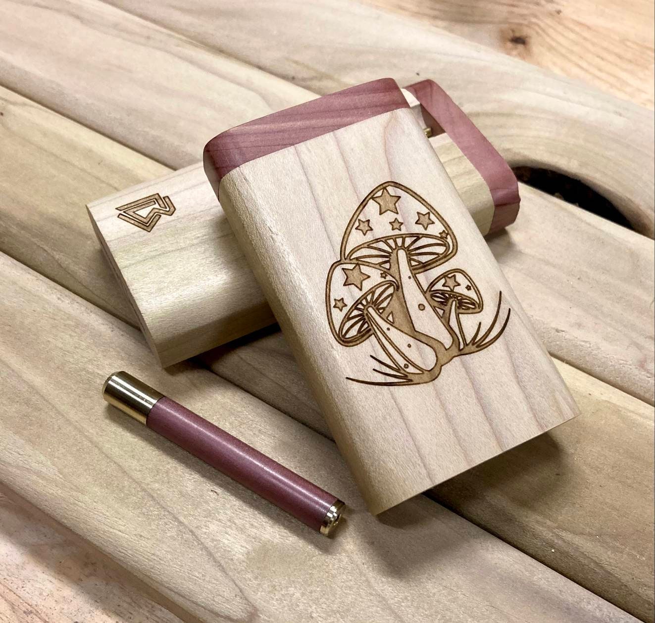 Mushroom Engraved Poplar Wood Dugout W Poker Aromatic Cedar - Etsy