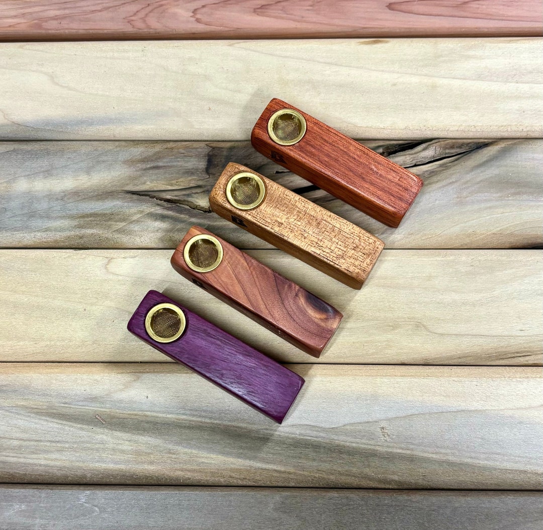 Handmade Old School Wood Pipe- Choice of Wood: Purpleheart, Aromatic ...