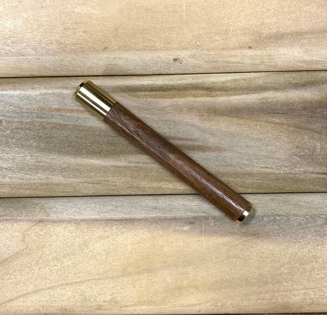 Black Walnut Wood Fat Bat- XL One Hitter Pipe: ~3.5" Long, .375 ...