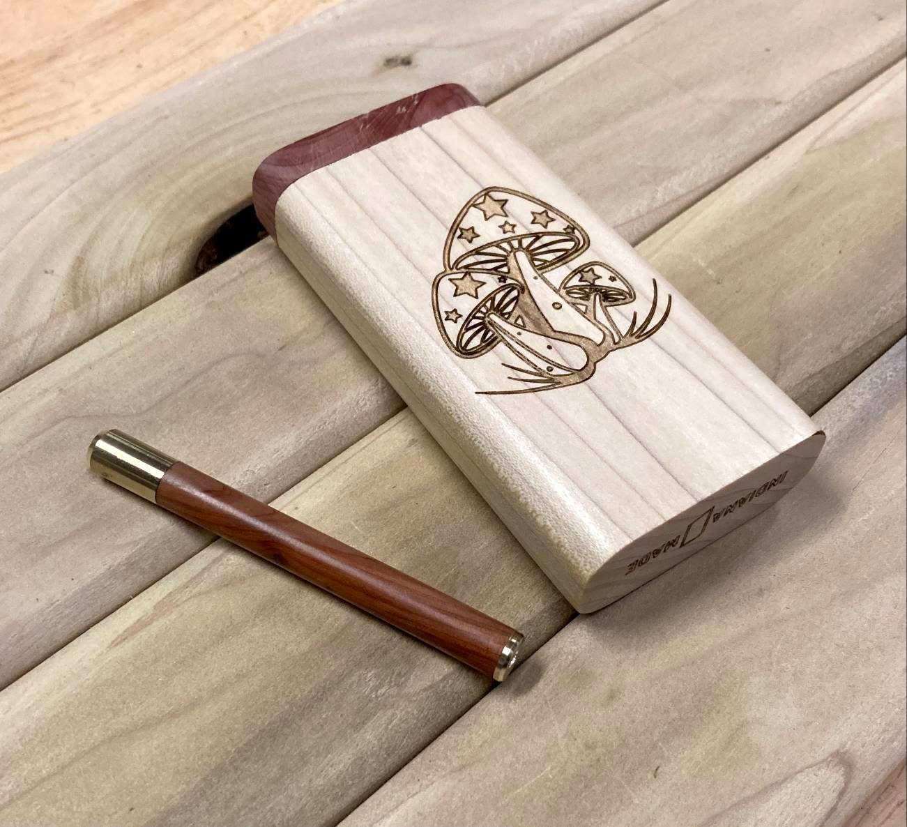 Mushroom Engraved Poplar Wood Dugout W Poker Aromatic Cedar - Etsy