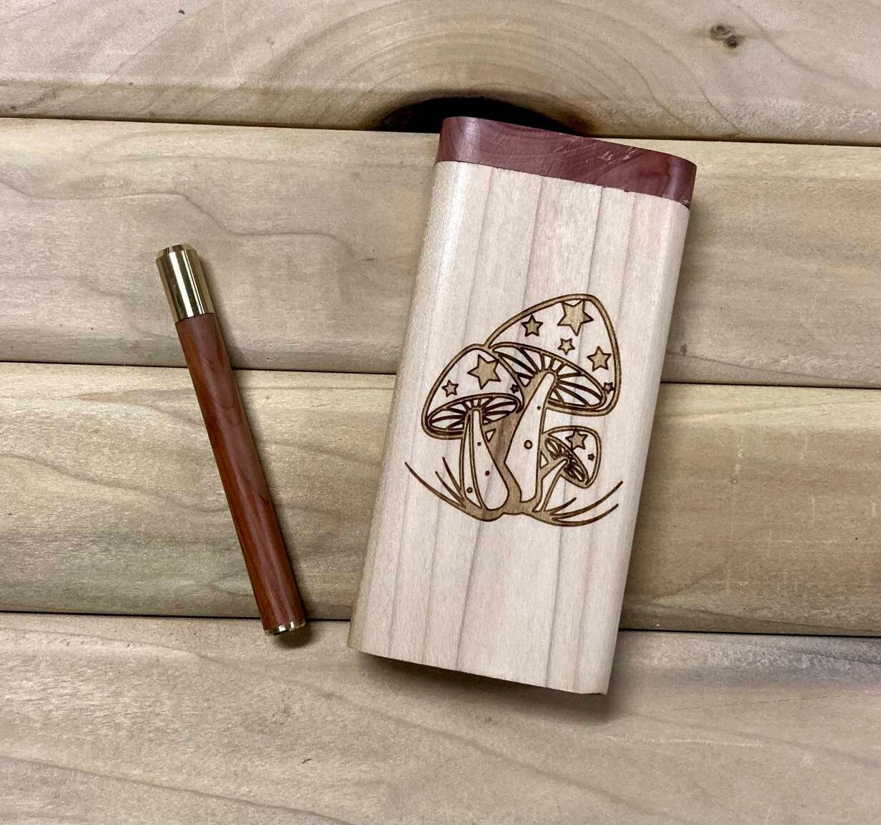 Mushroom Engraved Poplar Wood Dugout W Poker Aromatic Cedar - Etsy