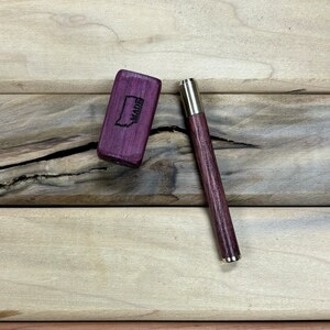 Exotic Purpleheart Wood Dual-use Pipe one Hitter Pipe & Attachable ...