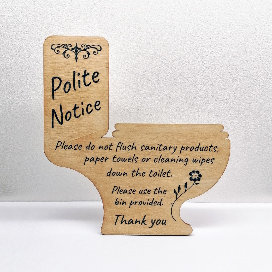 Freestanding Plywood Toilet Sign Polite Notice Do Not Flush - Etsy UK