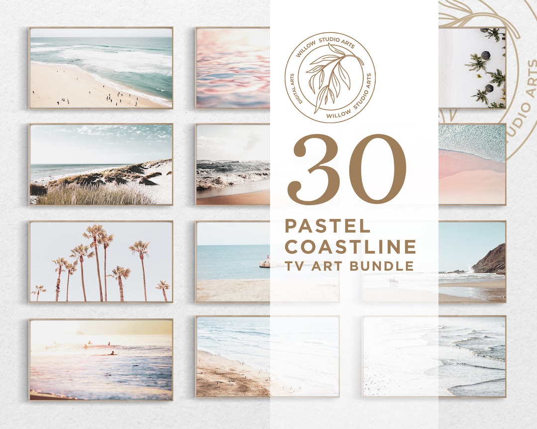 4K Summer Samsung Frame TV Art Bundle, 30 Pastel Beach TV Art ...