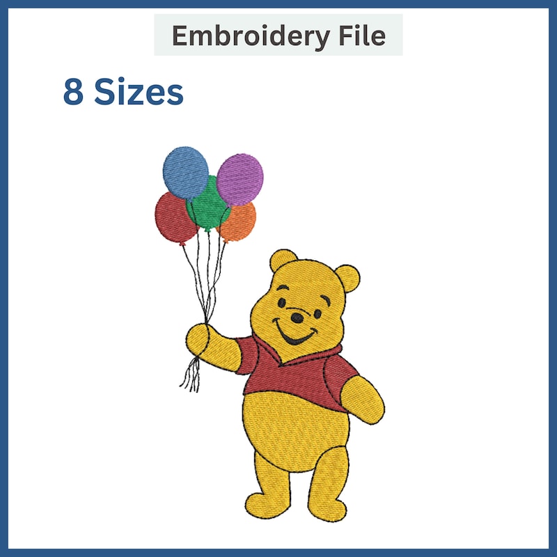Pooh Machine Embroidery - Etsy