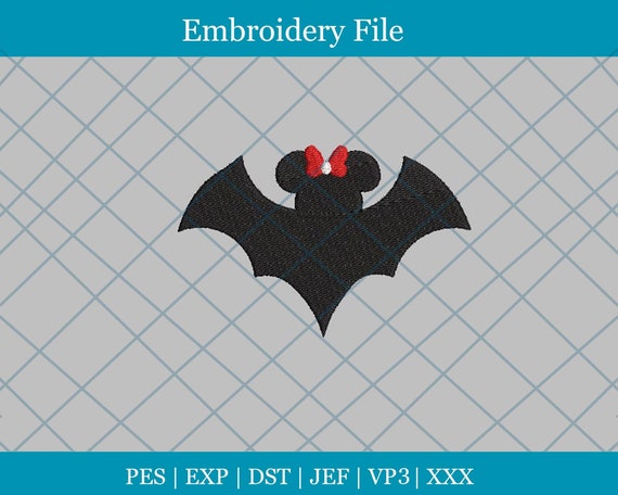 Bat Girl Mouse Embroidery Design Bat Halloween Embroidery - Etsy