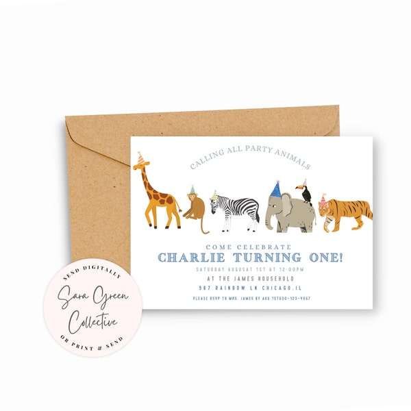 Party Animal Invite - Etsy
