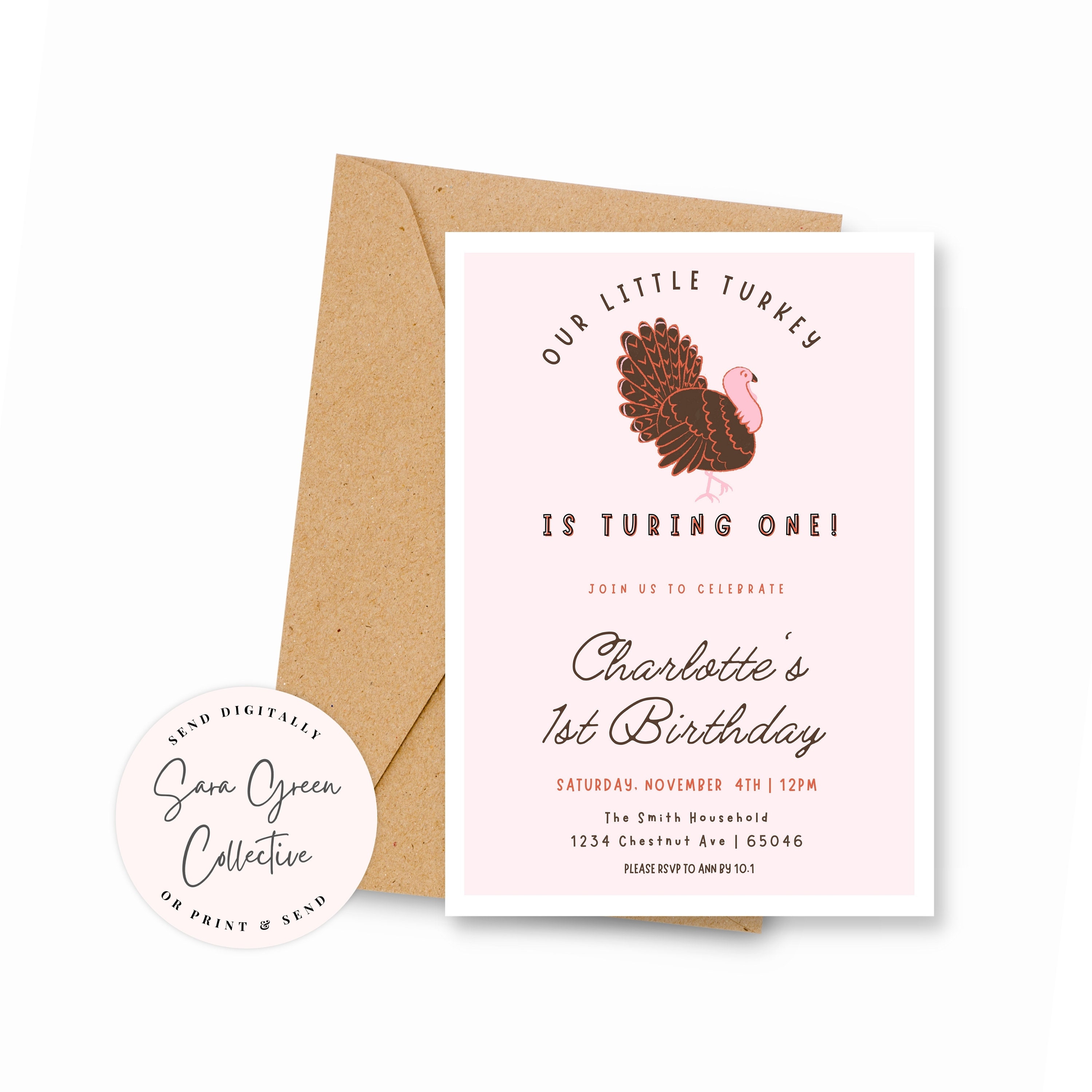 Turkey Birthday Invitations Printable