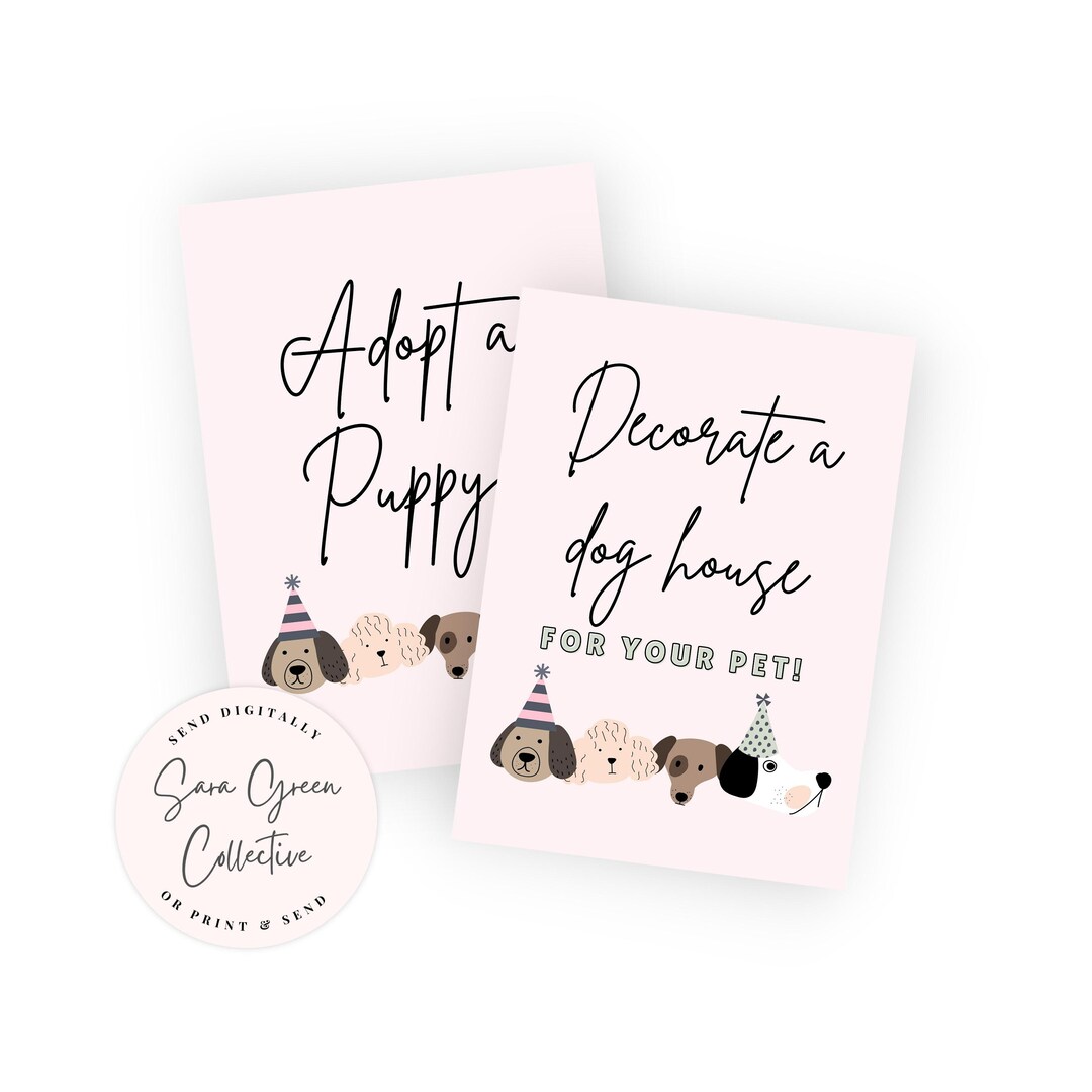 Lets Pawty Birthday Signs 5x7, Puppy Party Decor, Dog Birthday, Pawty ...