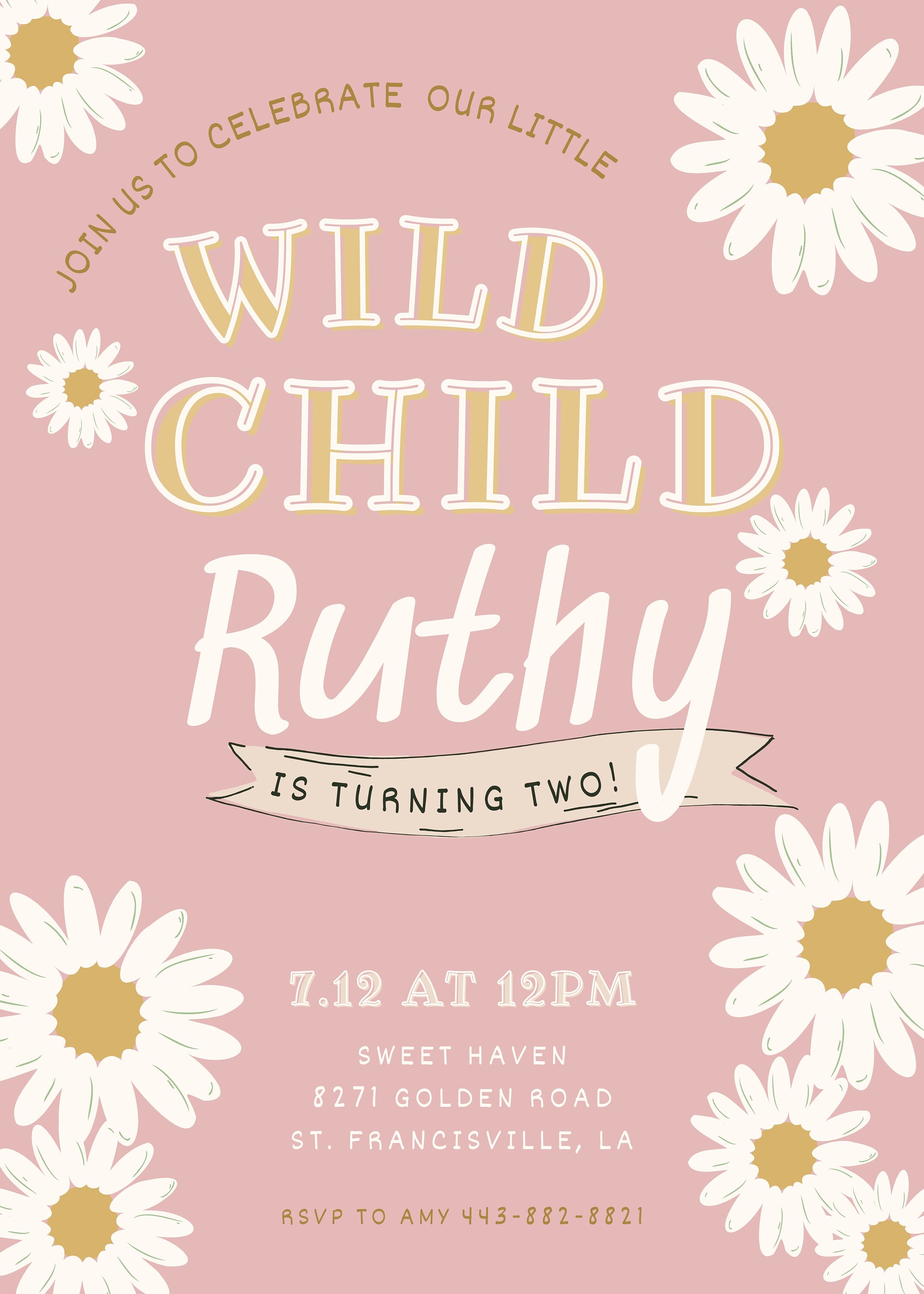 Editable Daisy Birthday Party, Daisies Birthday Invitation,daisy Party ...