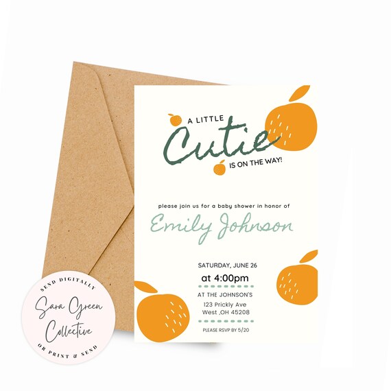 Orange Baby Shower Invitations Orange Baby Shower Invitation Rustic