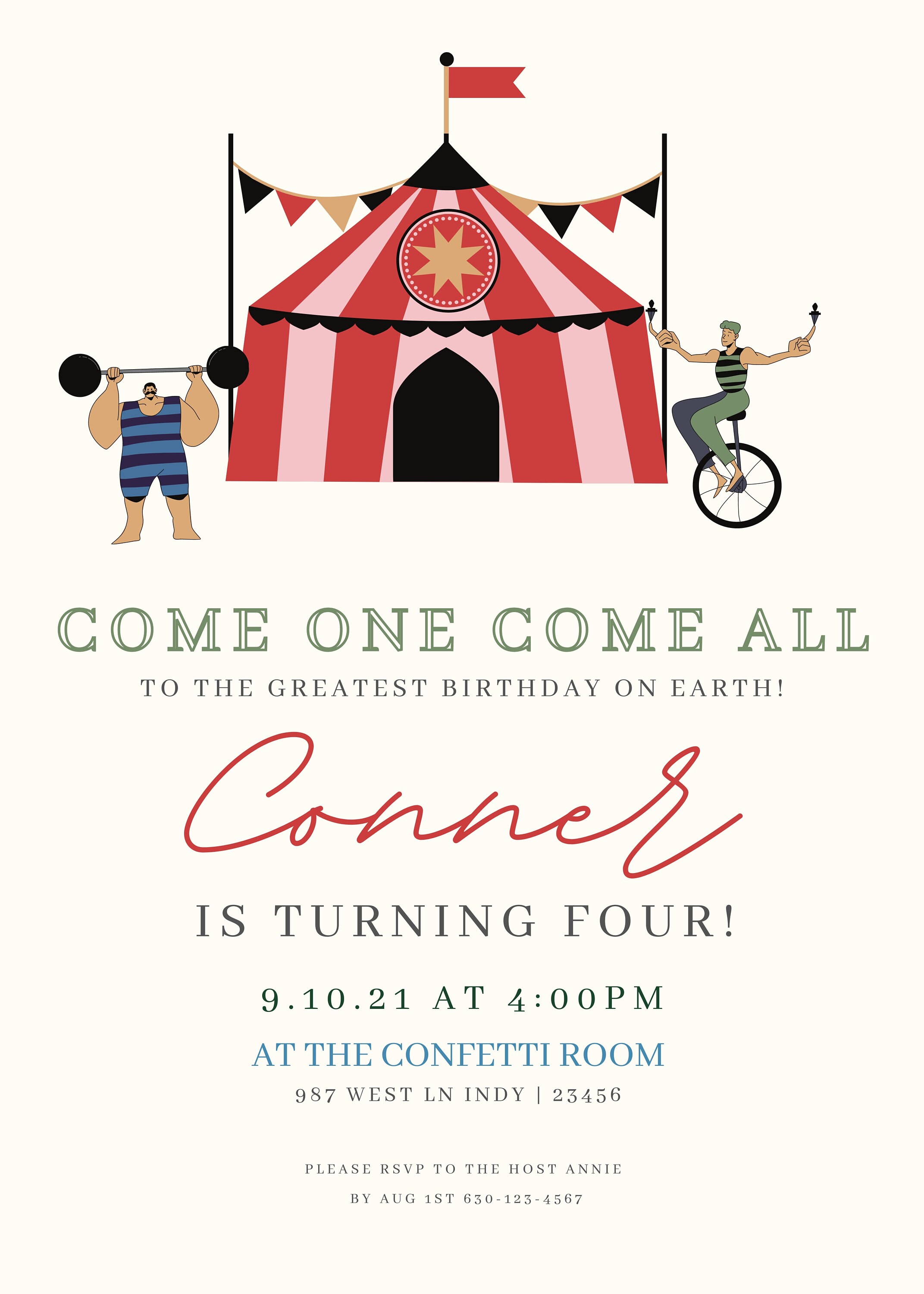 Editable Circus Birthday Party Circus Invitationgreatest - Etsy