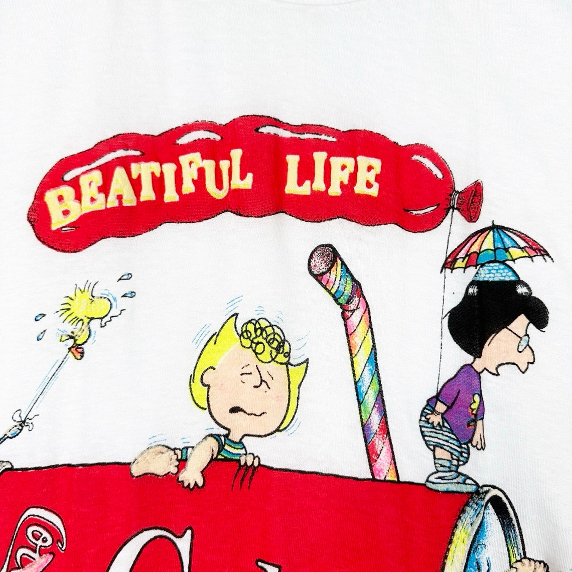Vintage Rare Single Stitch Snoopy Coca Cola Big Puff Print Graphic T ...