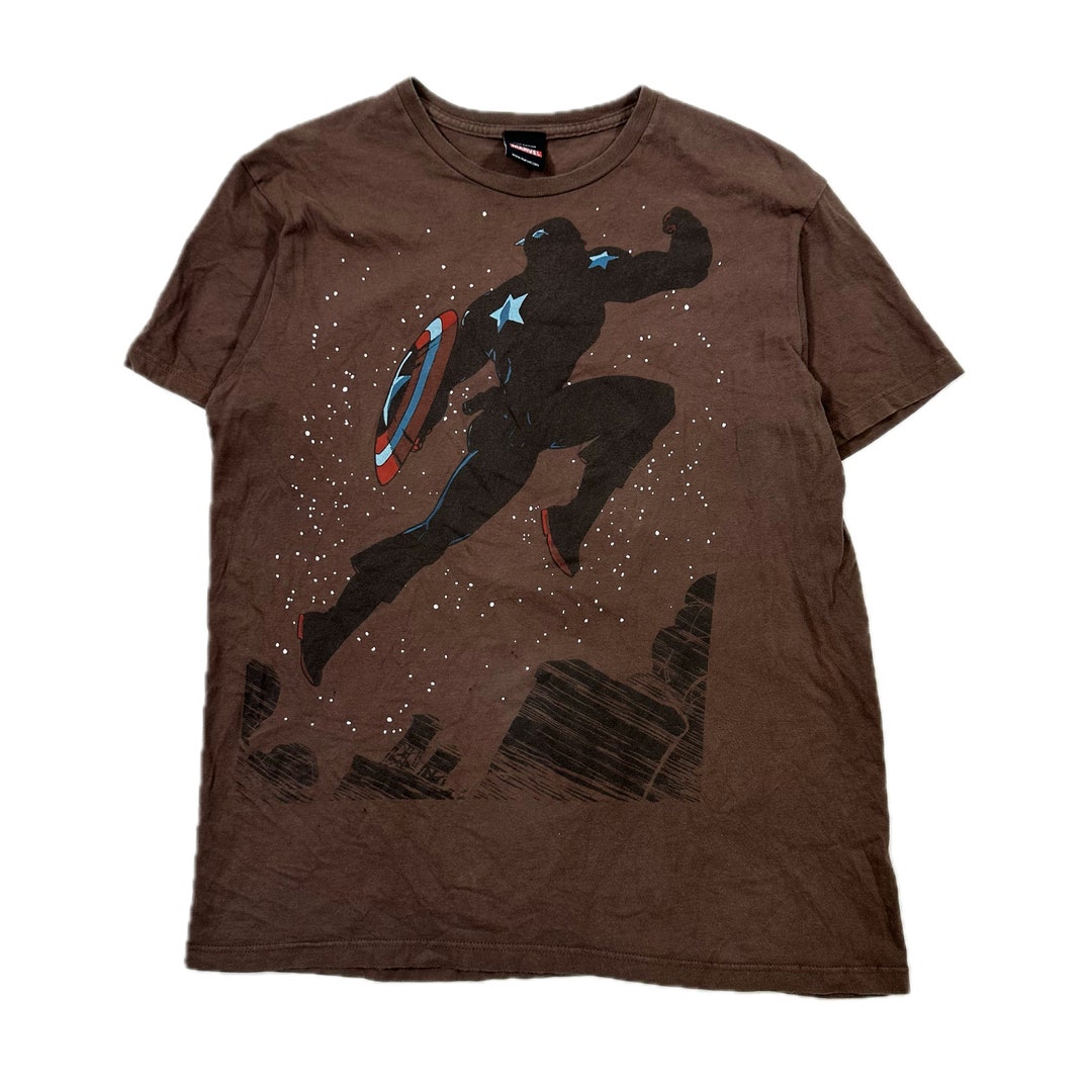 Vintage Mad Engine Marvel Captain America Big Print Graphic T Shirt - Etsy