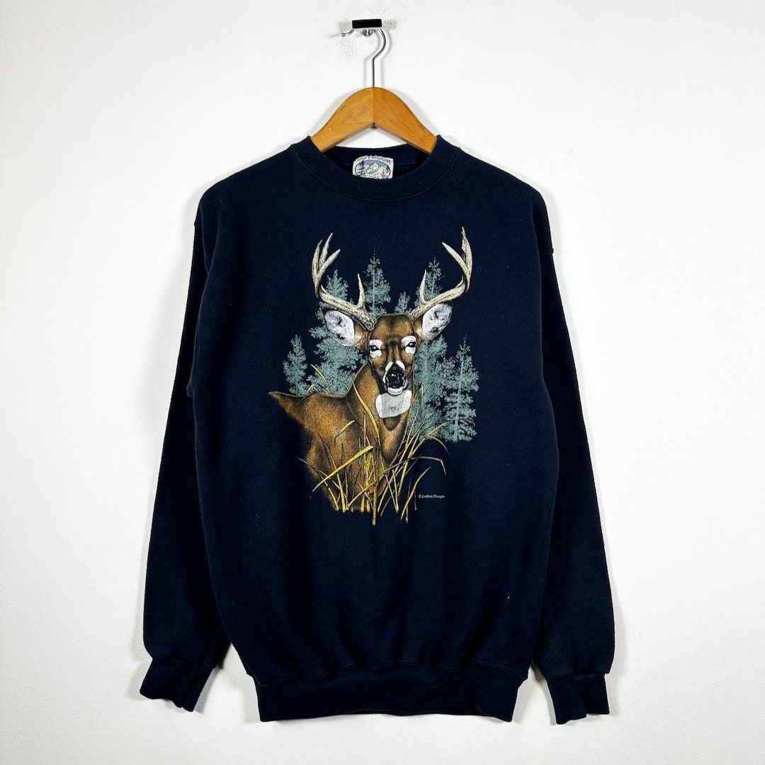 Vintage 90s Nature Deers Graphic Crewneck - Etsy