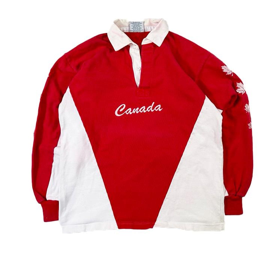 Vintage 90s Barbarian Rugby Wear Canada Spellout Long Sleeve Rugby Polo ...