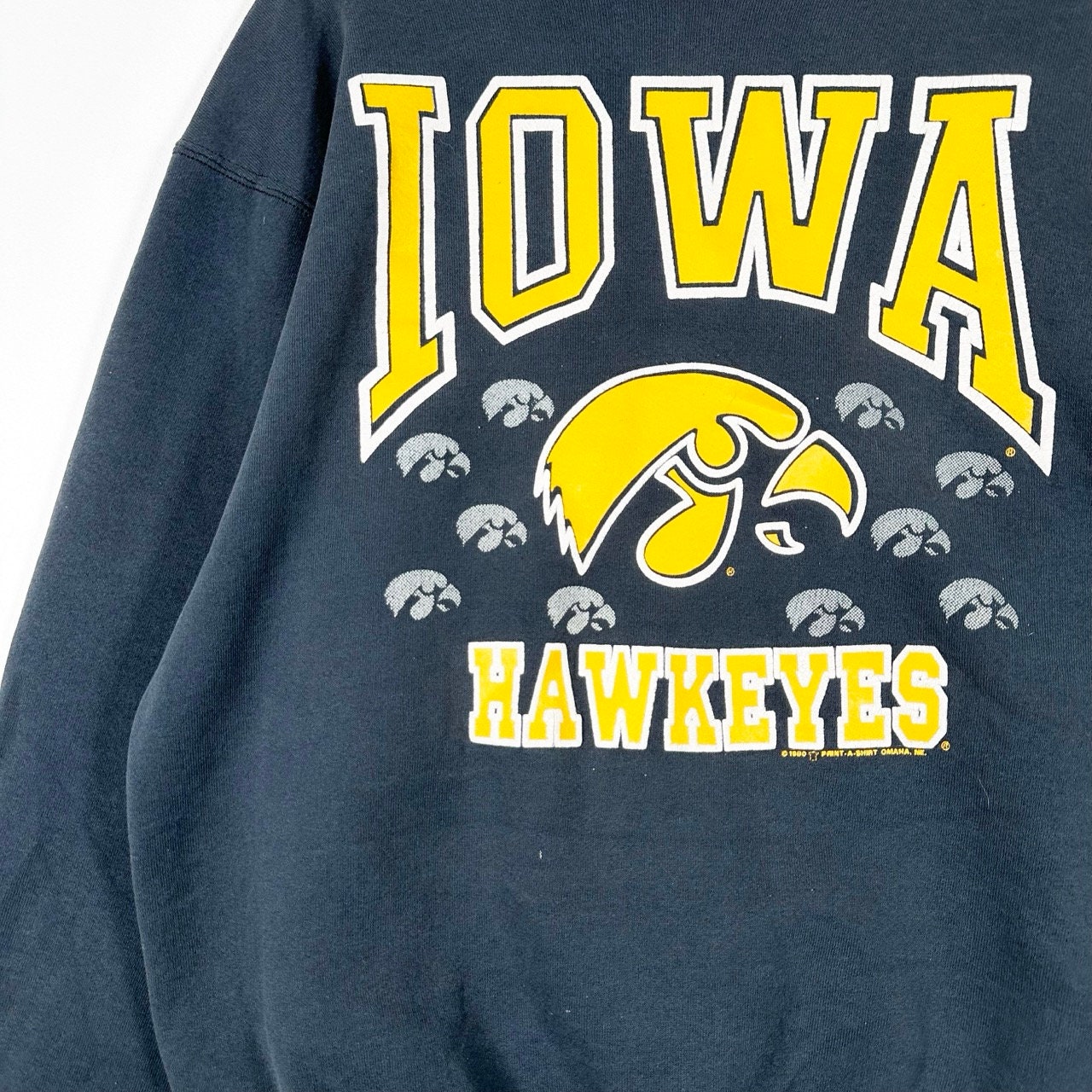Vintage 1990 Iowa Hawkeyes Heavy Graphic College Sweater - Etsy
