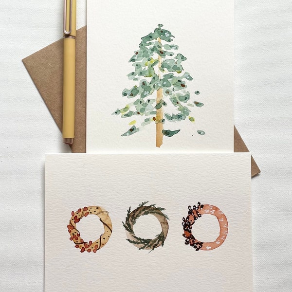 Hand Painted Christmas Cards - Etsy