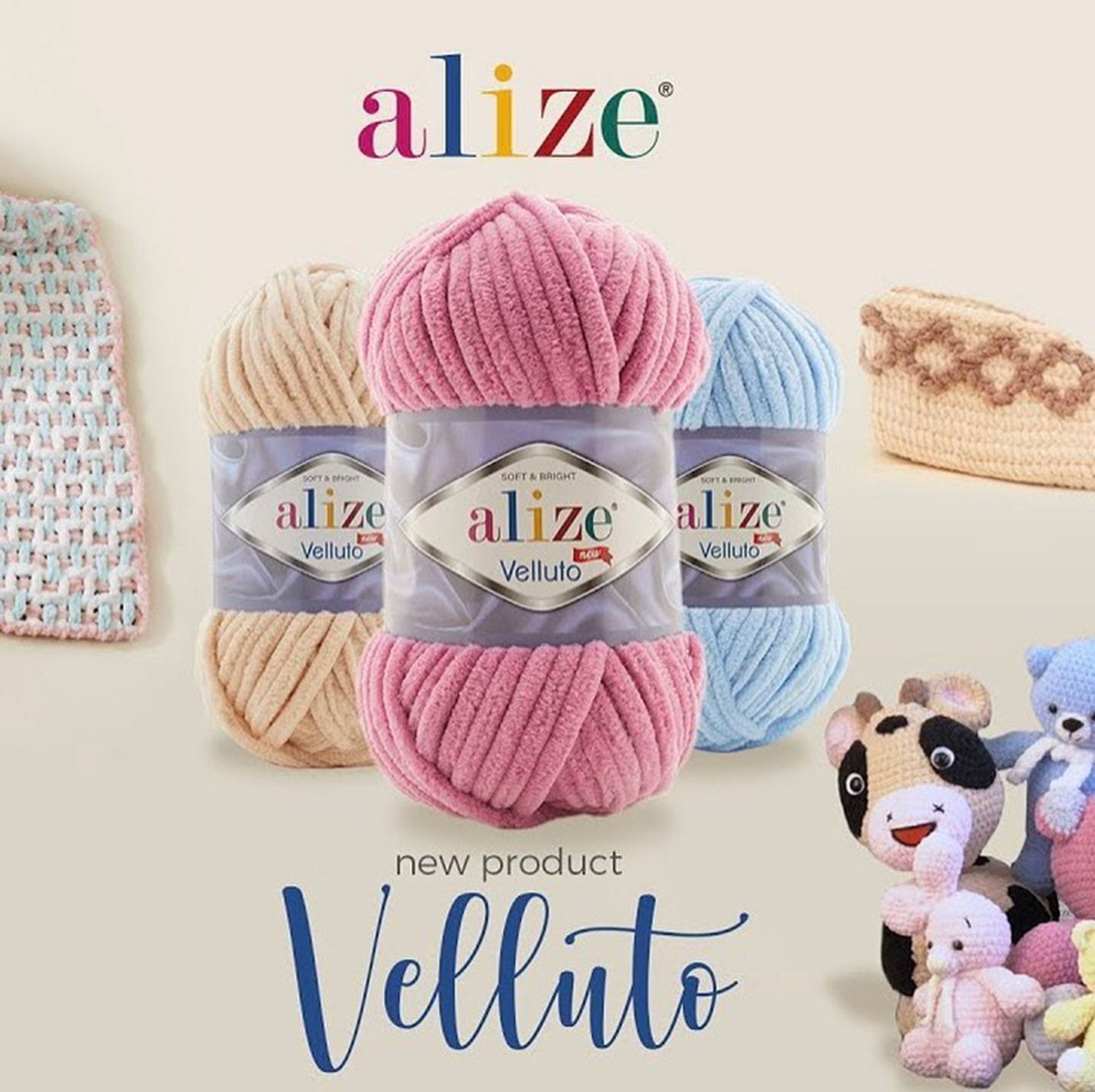 Alize Velluto Velour Yarn: Bulky Plush Yarn for Crochet & Knitting - Etsy