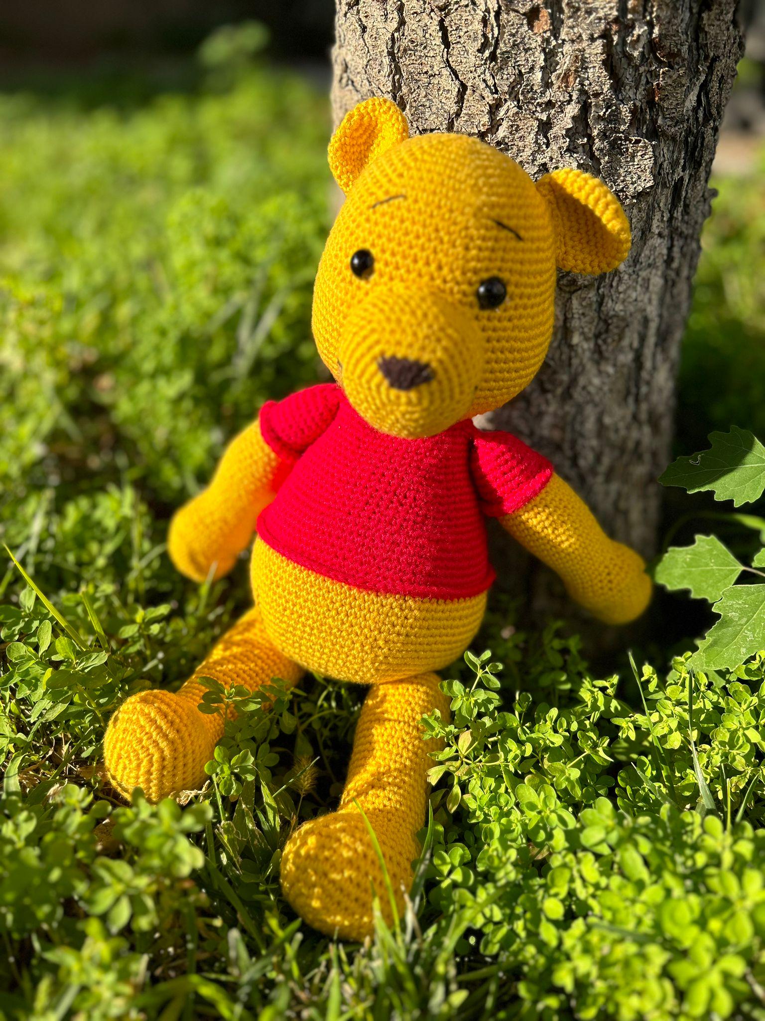 Handmade Knit Winnie The Pooh Cozy Plush Toy Classic Children S Gift Etsy