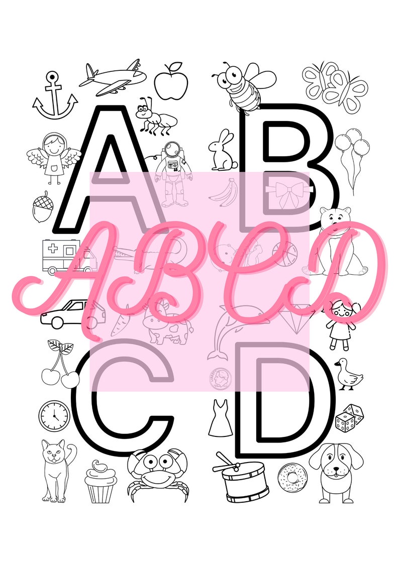 Printable Alphabet Coloring Pages- Children's ABC Coloring Pdfs - Etsy ...