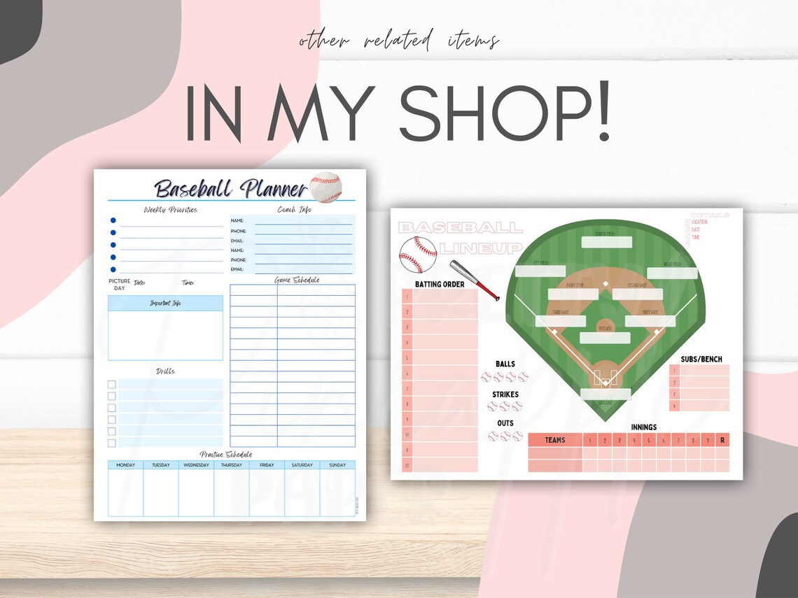 Printable Baseball Team Scorebook, Print Pages, Simple and Detailed ...