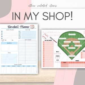 Printable Baseball Team Scorebook, Print Pages, Simple and Detailed ...