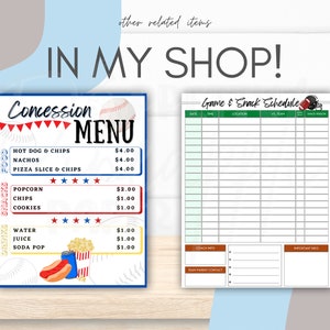 Editable Concession Stand Menu Football, Instant Download Canva ...