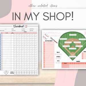 Printable Baseball Team Line up and Field Positions, Instant Download ...