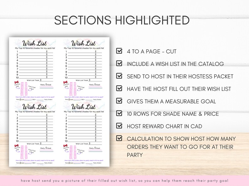 Printable Wish List for Color Street Nail Bar Party Host. Instant ...