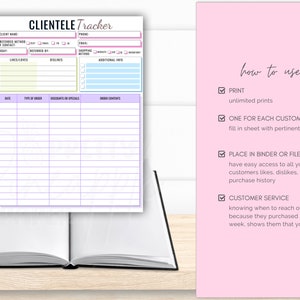 Printable Customer Tracker Planner Sheet Instant Download. Clientele ...