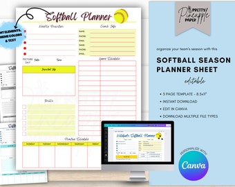 Softball Coach Planner - Etsy