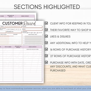 Editable Customer Record Planner Sheet Instant Download, Edit Canva ...