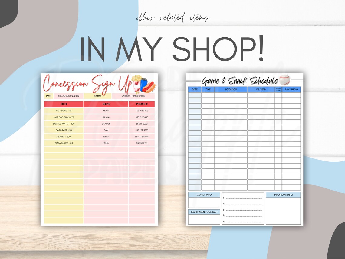 Editable Concession Stand Menu Baseball, Instant Download Canva ...