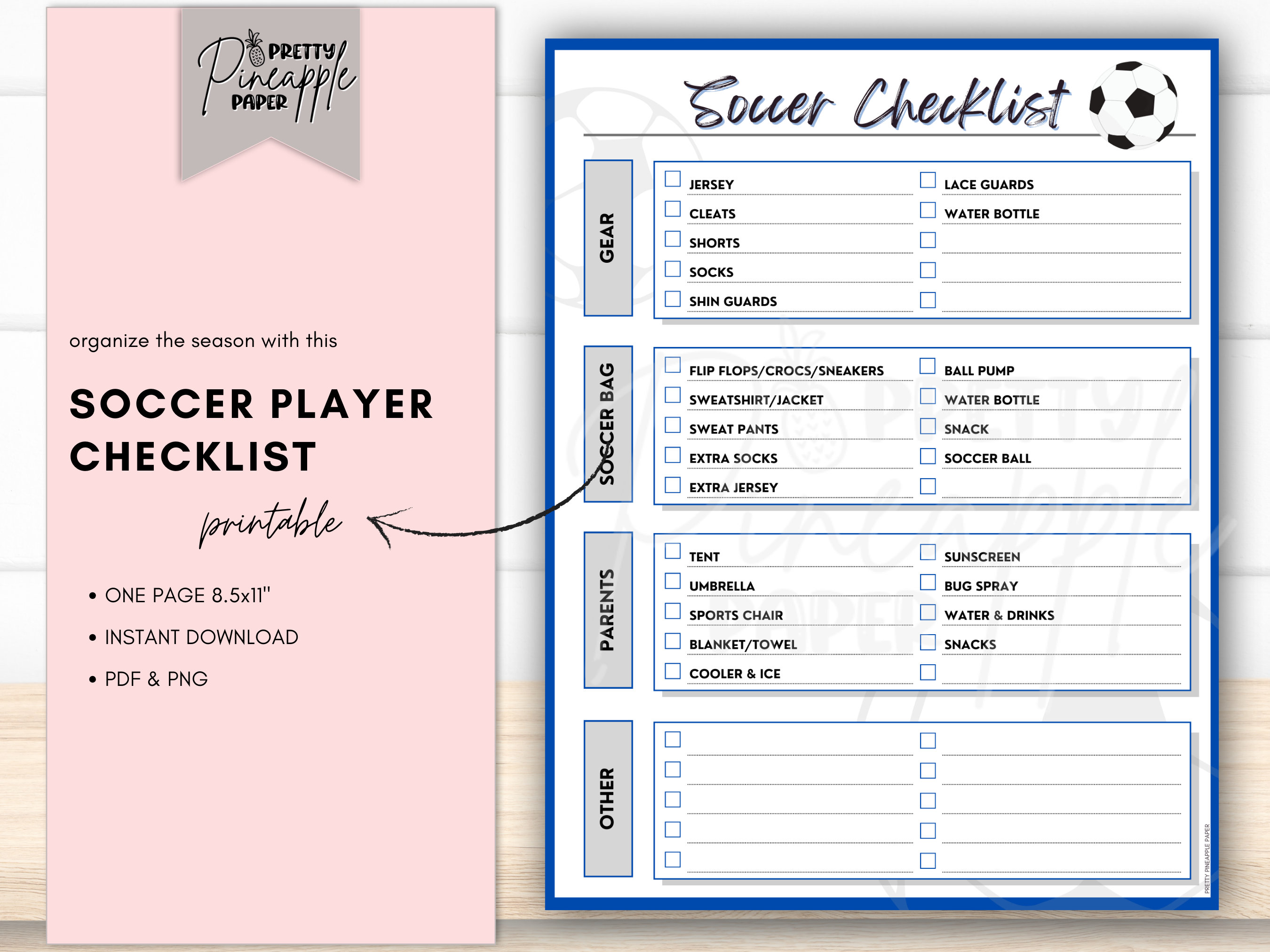 Printable Soccer Checklist, Instant Digital Download, Parents, Coaches ...