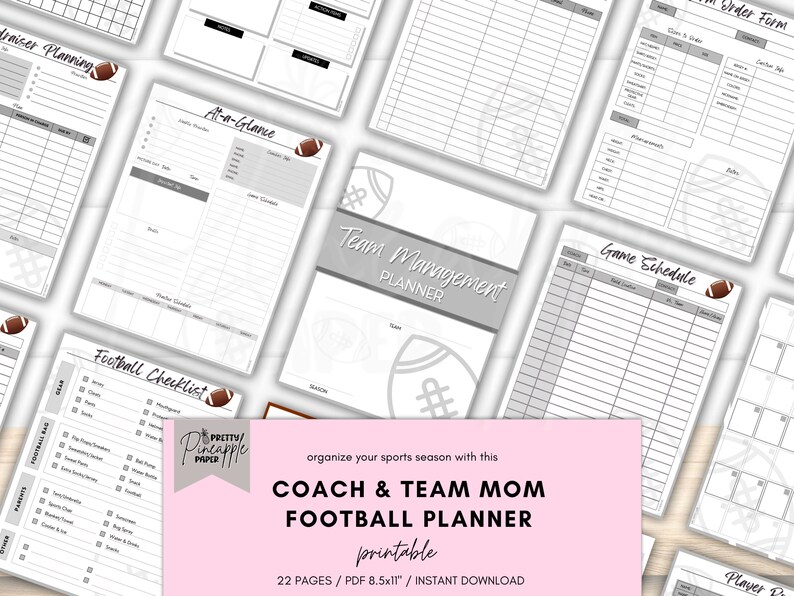 Printable Football Team Management Planner for Coach and Team - Etsy