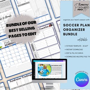 Editable Soccer Organizer Planner Bundle Pages, Coach, Team Mom, Game ...