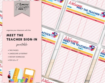 Meet the Teacher Sign up Sheet - Etsy