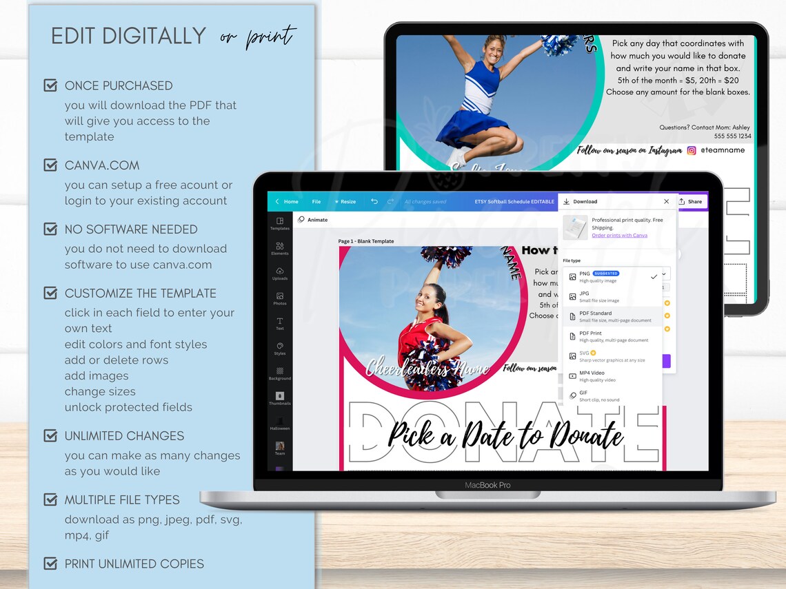 Editable Cheer Organizer Planner Bundle Pages, Coach, Team Mom, Captain ...