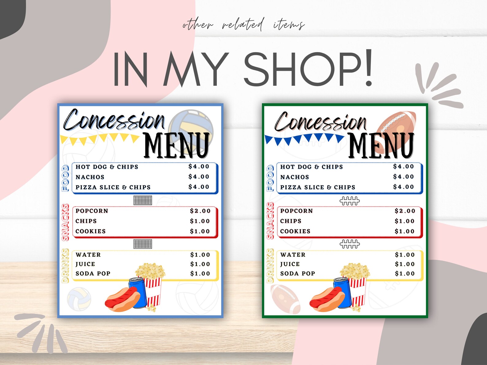 Printable Concession Stand Sign up Instant Download Sheet. Game Day ...