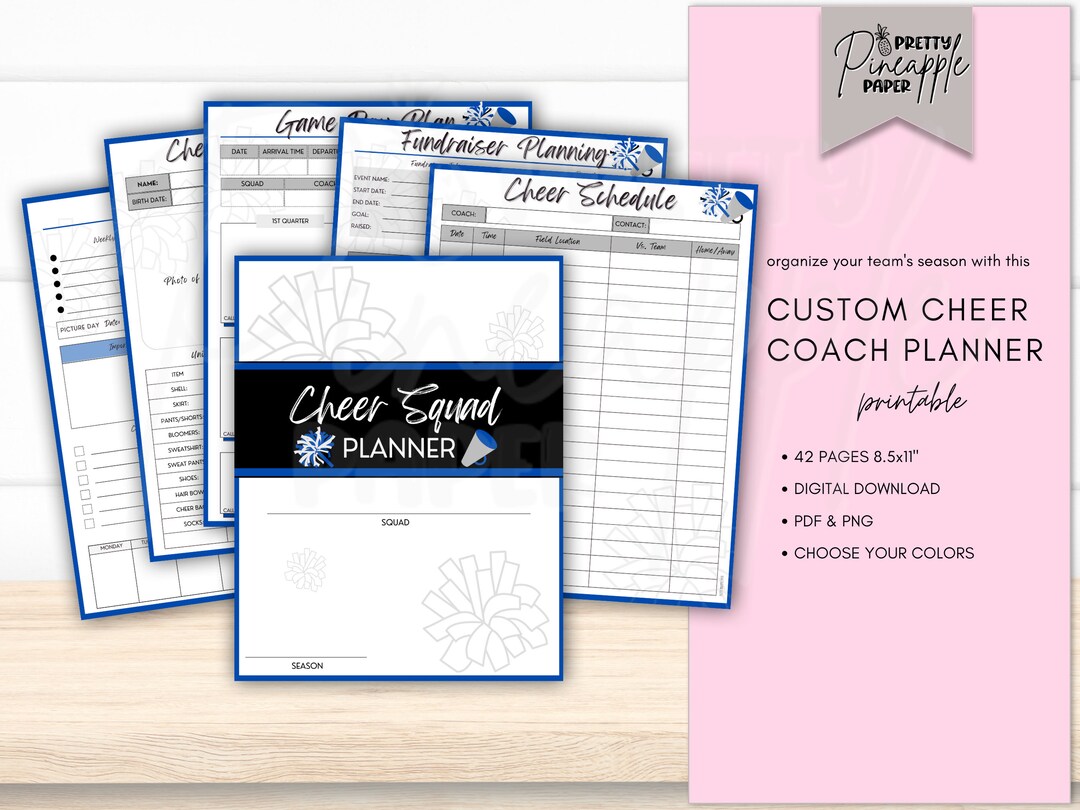Printable Cheer Coach Planner, Cheerleading Squad, Coordinator, Game ...