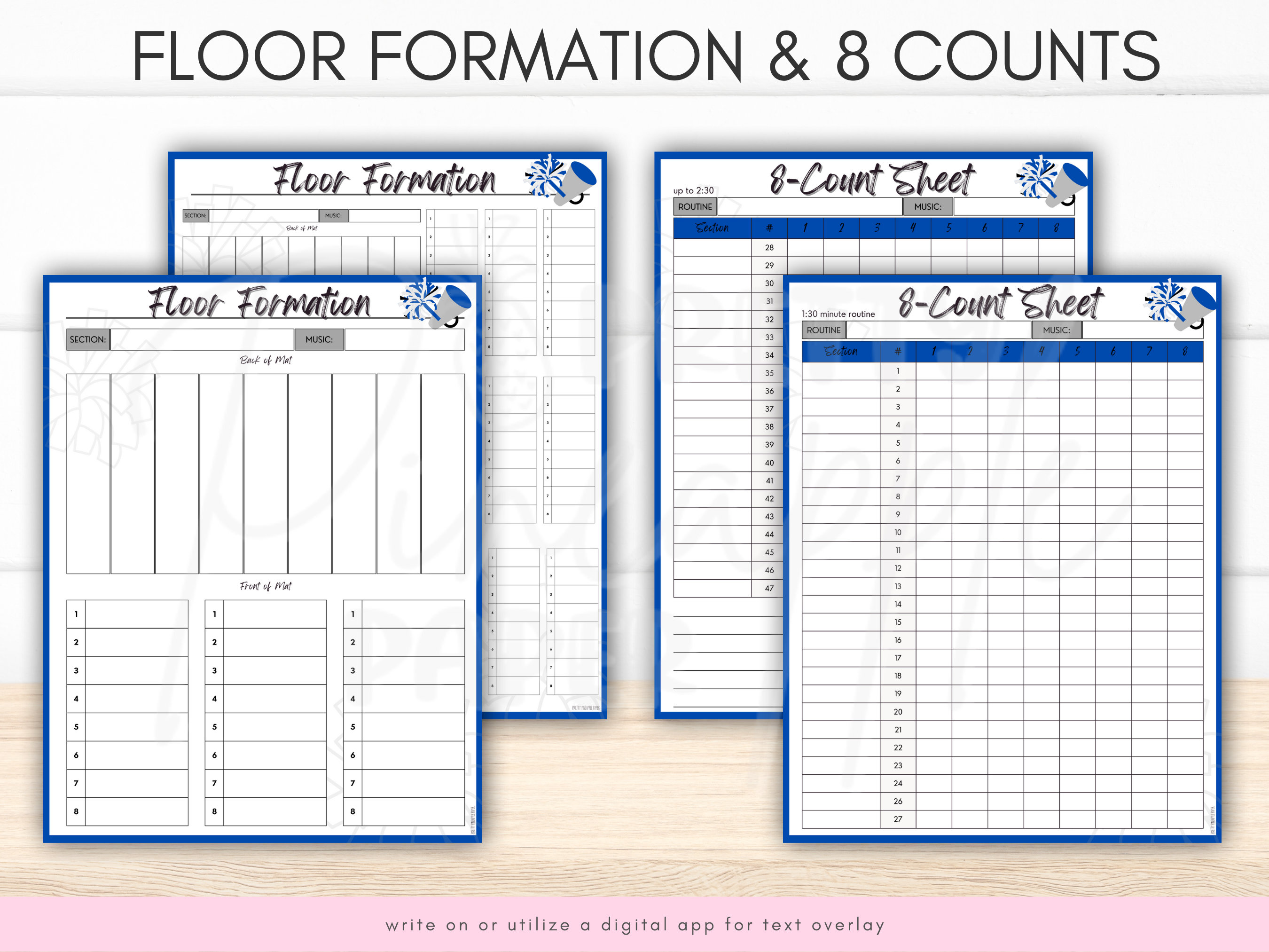 Printable Cheer Routine Planner, Cheerleading Squad, Coordinator ...